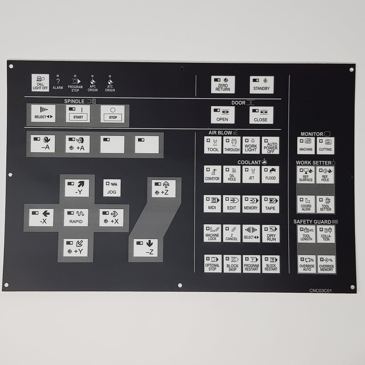 CNC03C01 Hitachi Seiki Main Control Board Membrane Keysheet — Pollard ...