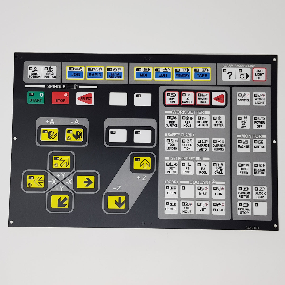 CNC04H Hitachi Seiki Main Control Board Membrane Keysheet — Pollard CNC ...