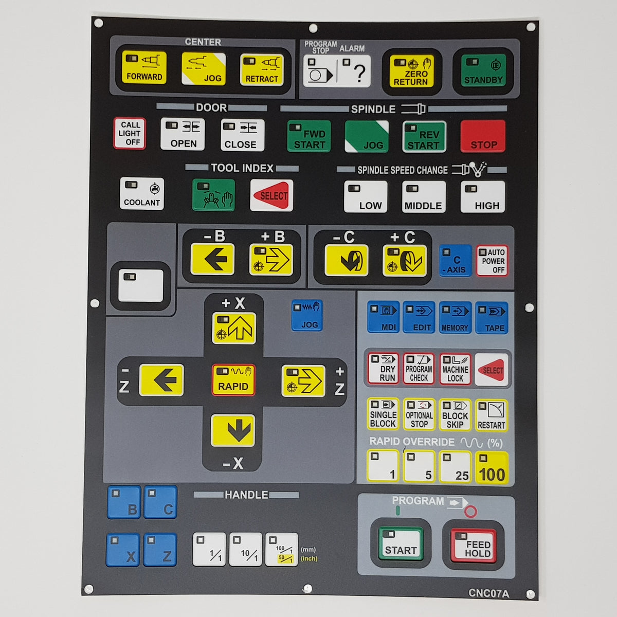 CNC07A Hitachi Seiki Main Control Board Membrane Keysheet — Pollard CNC ...