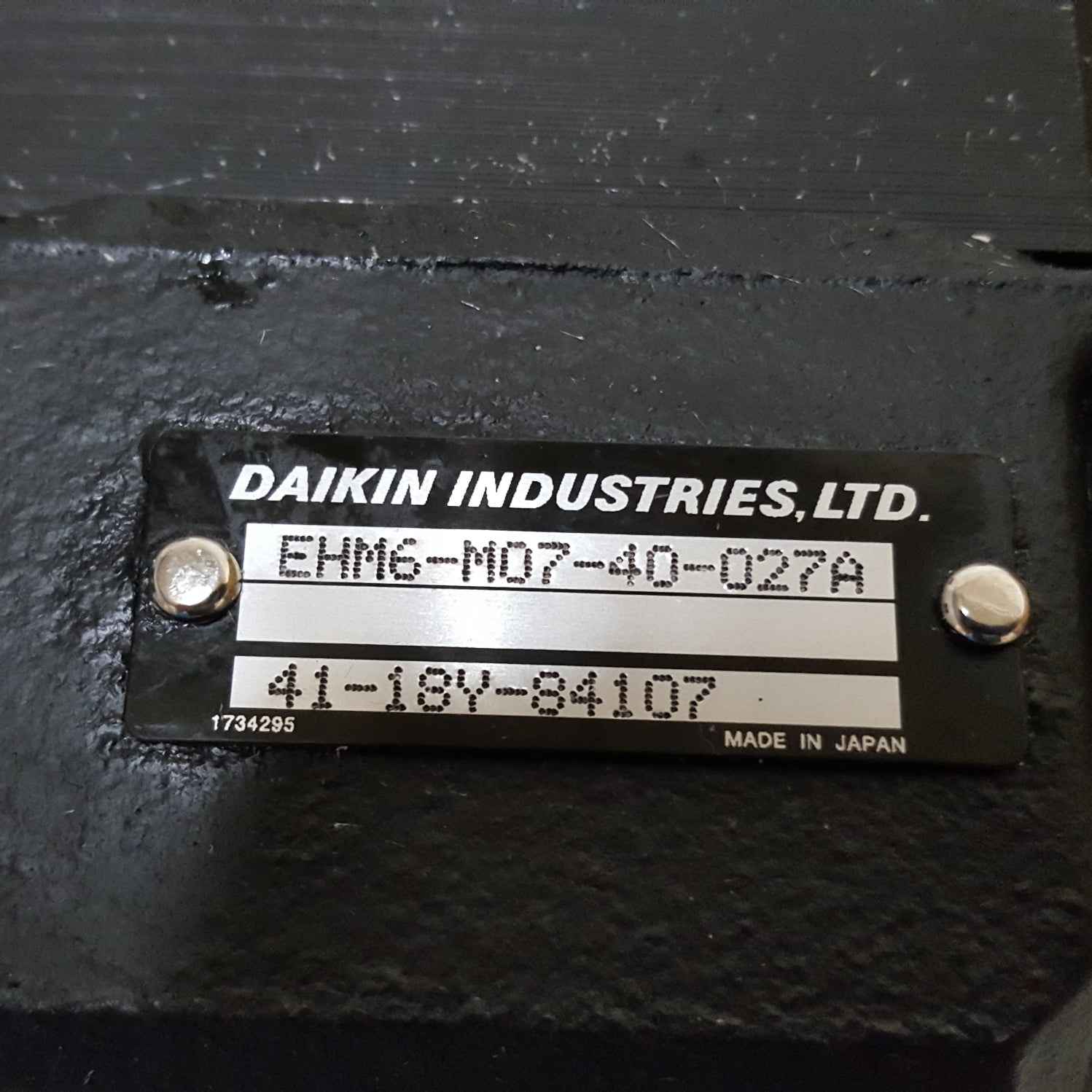 EHM6-M07-40-027A Daikin Eco-Rich Hydraulic Pump and Motor Assembly ...